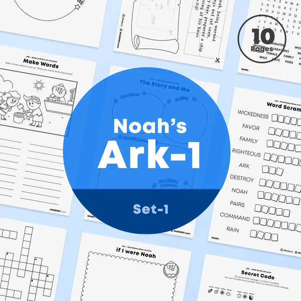 Noah builds the ark1- Bible Verse Activity worksheet For Kids - HISBERRY
