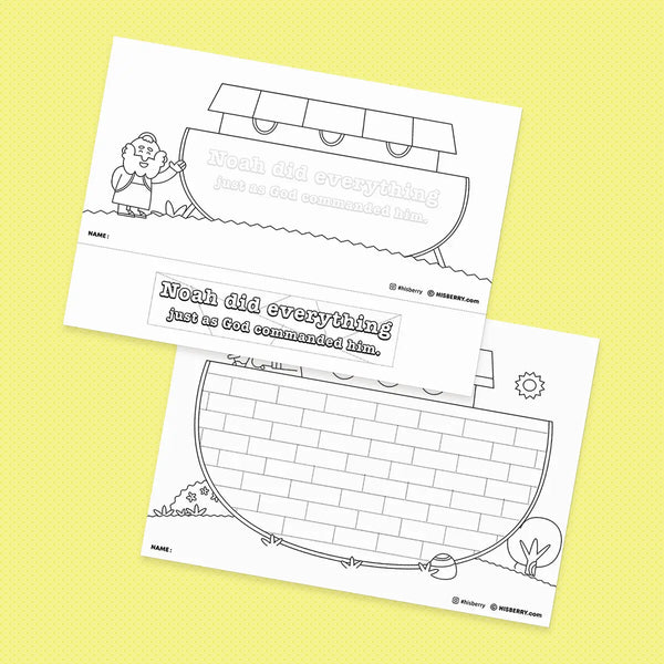 Noah builds the ark1-Bible Drawing & Coloring Pages For Kids - HISBERRY