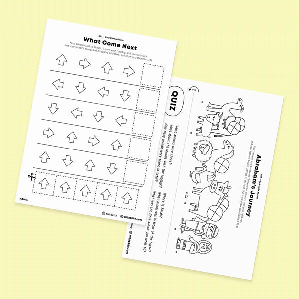 God Calls Abram-Bible lesson Activity Worksheets For Kids Lesson - HISBERRY