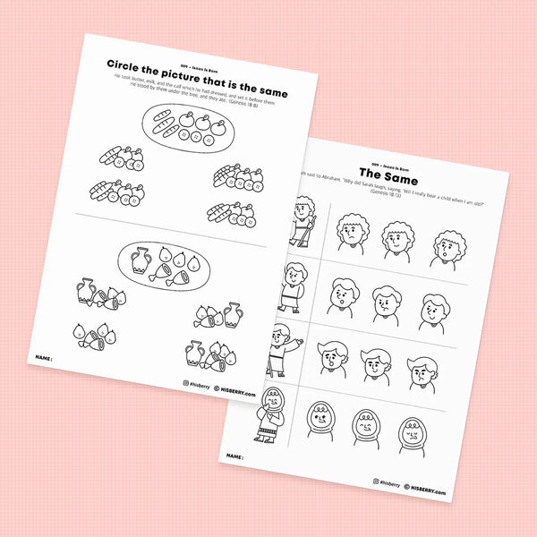Isaac is Born-Bible lesson Activity Worksheets for kids Lesson - HISBERRY