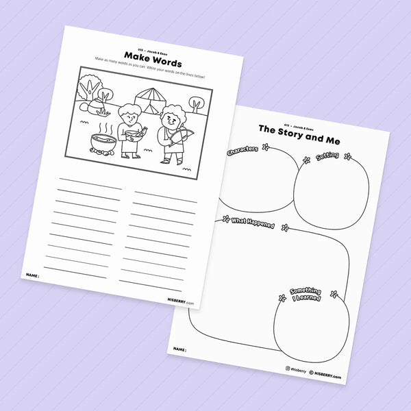 Jacob and Esau-Bible Verse Activity Worksheets for kids - HISBERRY