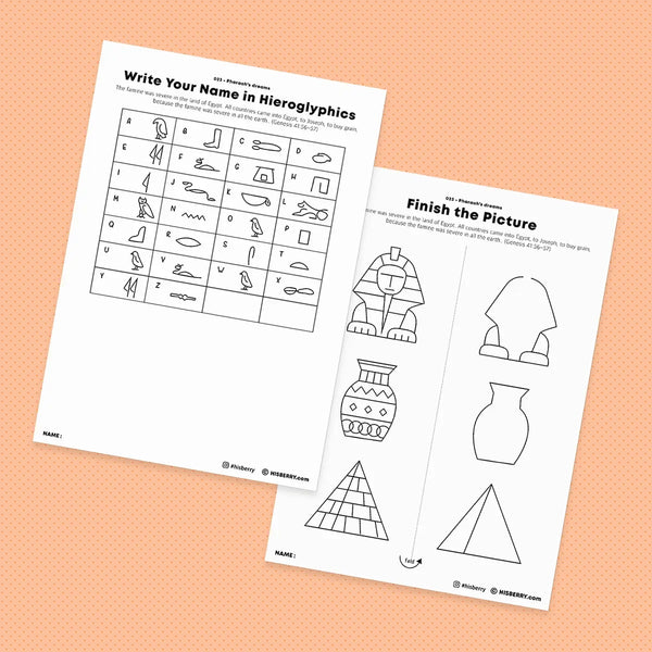 pharaoh's dream coloring sheet