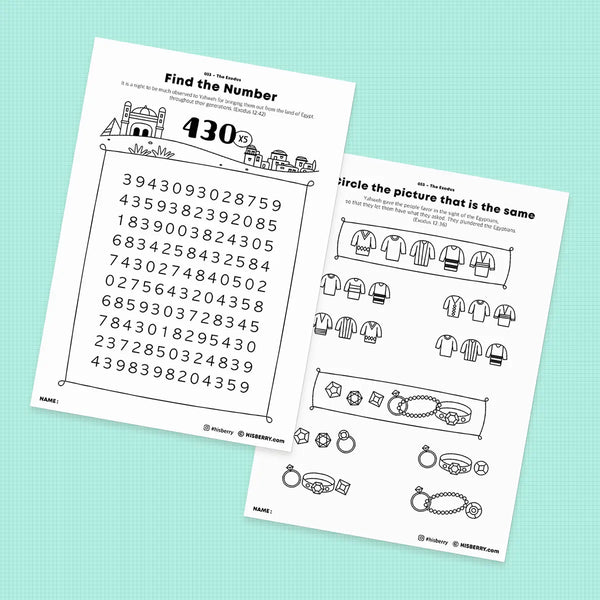The Exodus-Activity Worksheets Bible Lesson For Kids - HISBERRY