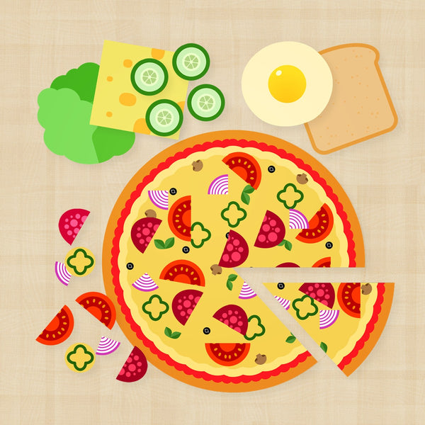 Pizza & Sandwich DIY Kit - Craft and Coloring Printable - HISBERRY