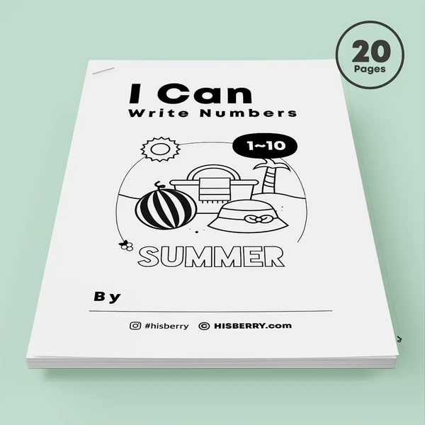 [Summer Math] Tracing numbers 1-10 worksheets MiniBook - HISBERRY