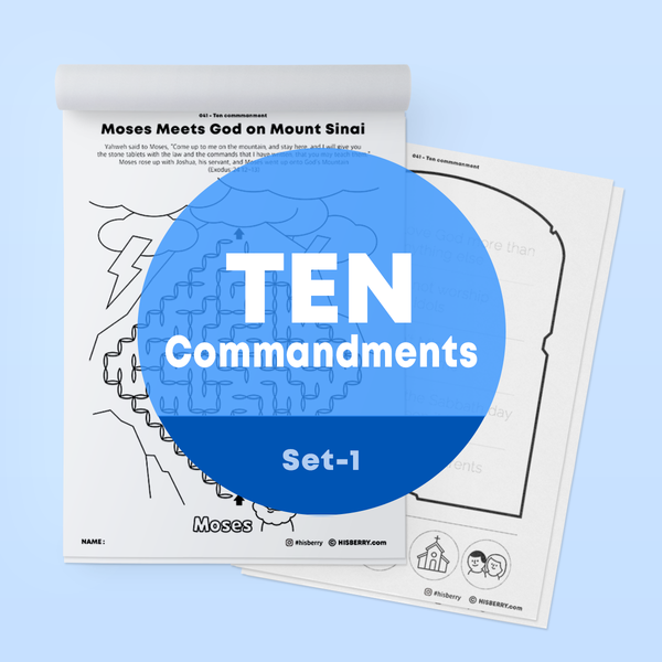Ten Commanments-Activity Worksheets Bible Lesson For Kids - HISBERRY