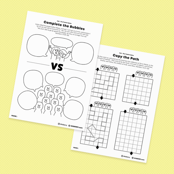 The Twelve Spies-Drawing Coloring Pages Printable Bible for Kids - HISBERRY