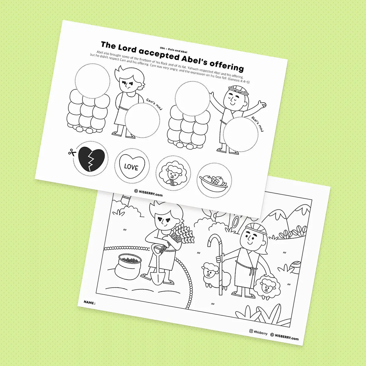 printable coloring page cain and abel