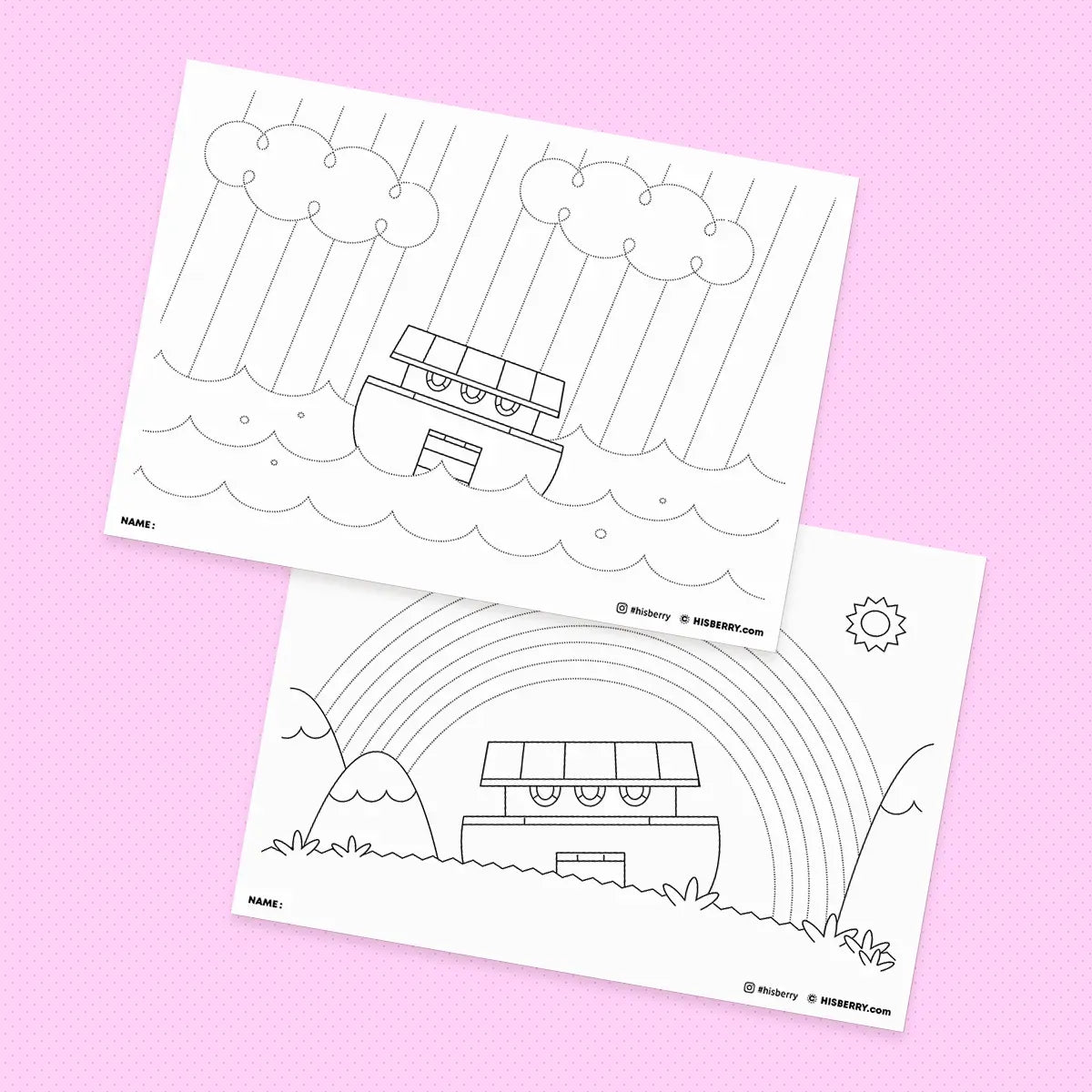 rainbow noahs ark coloring pages