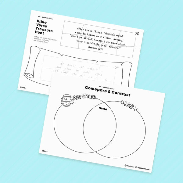 God Calls Abram-Bible Verse Activity Worksheets Pack For Kids Lesson ...