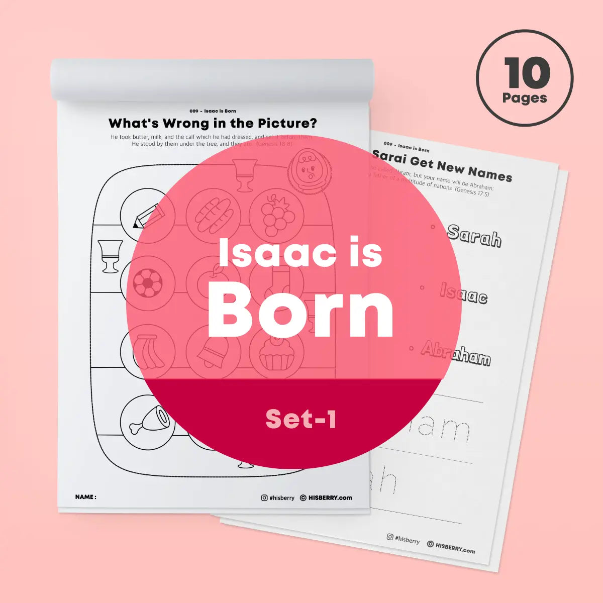 Isaac is Born-Bible lesson Activity Worksheets for kids Lesson - HISBERRY