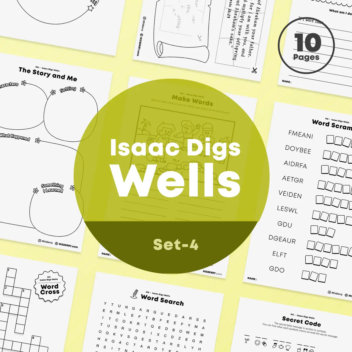 Isaac Digs Wells-Bible Verse Activity Worksheet for Kids - HISBERRY