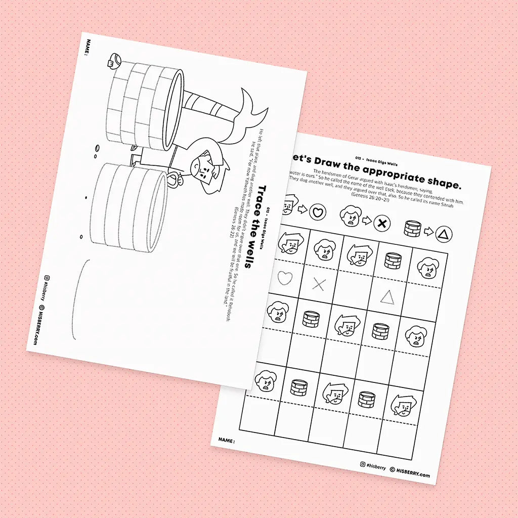 isaac and the well coloring page