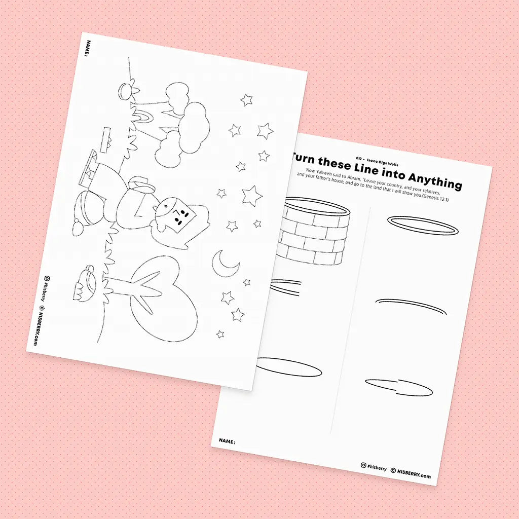 isaac and the well coloring page