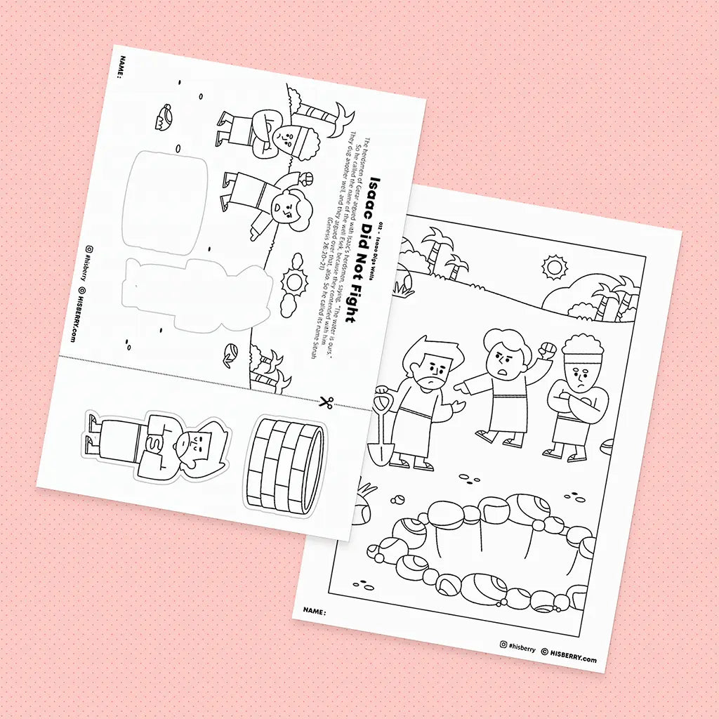 isaac and the well coloring page