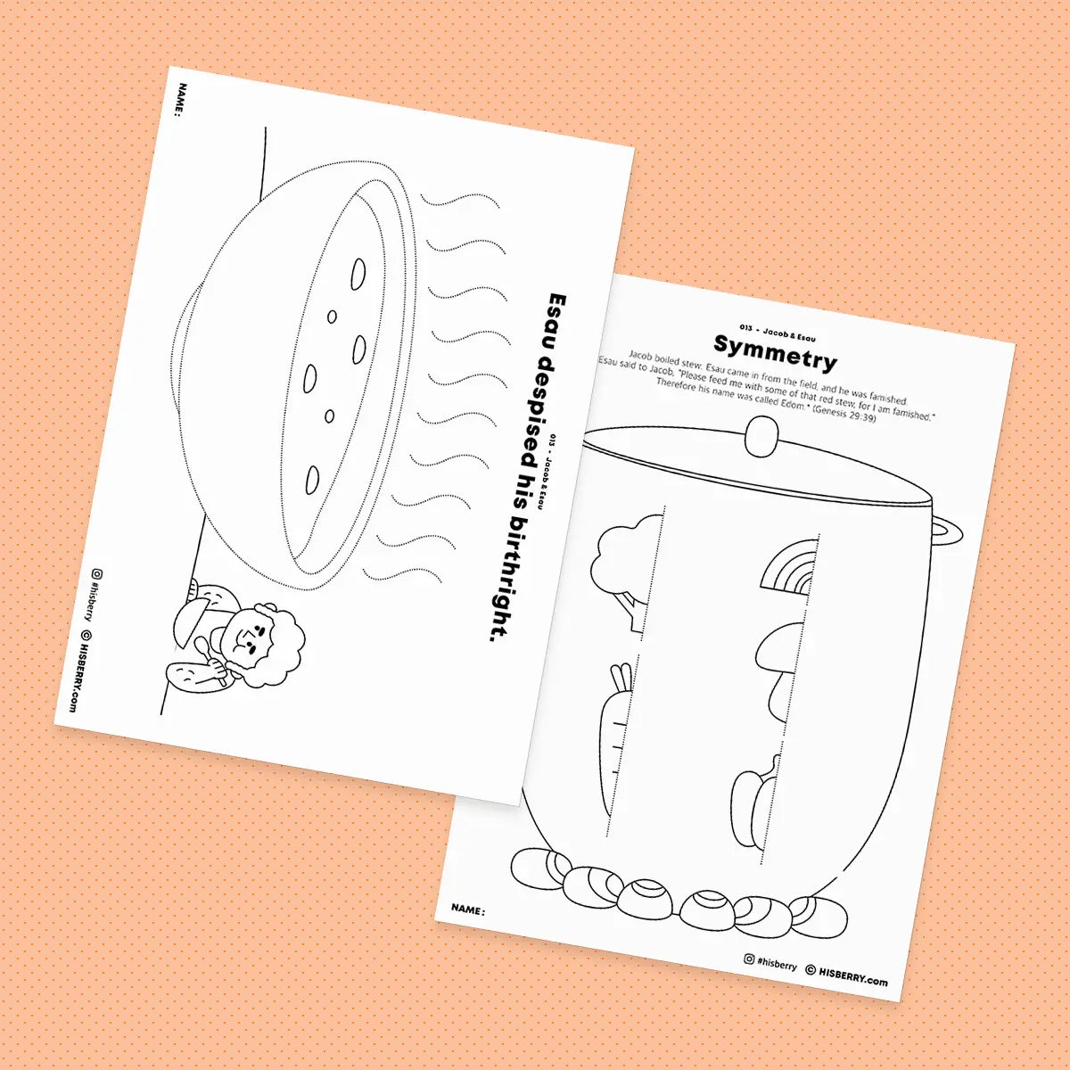 baby jacob and esau coloring page