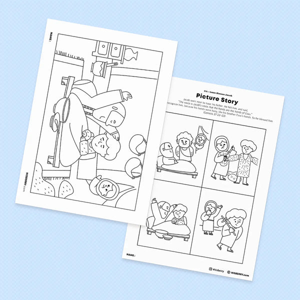 Isaac Blesses Jacob-Bible Drawing Coloring Pages Printable For Kids ...