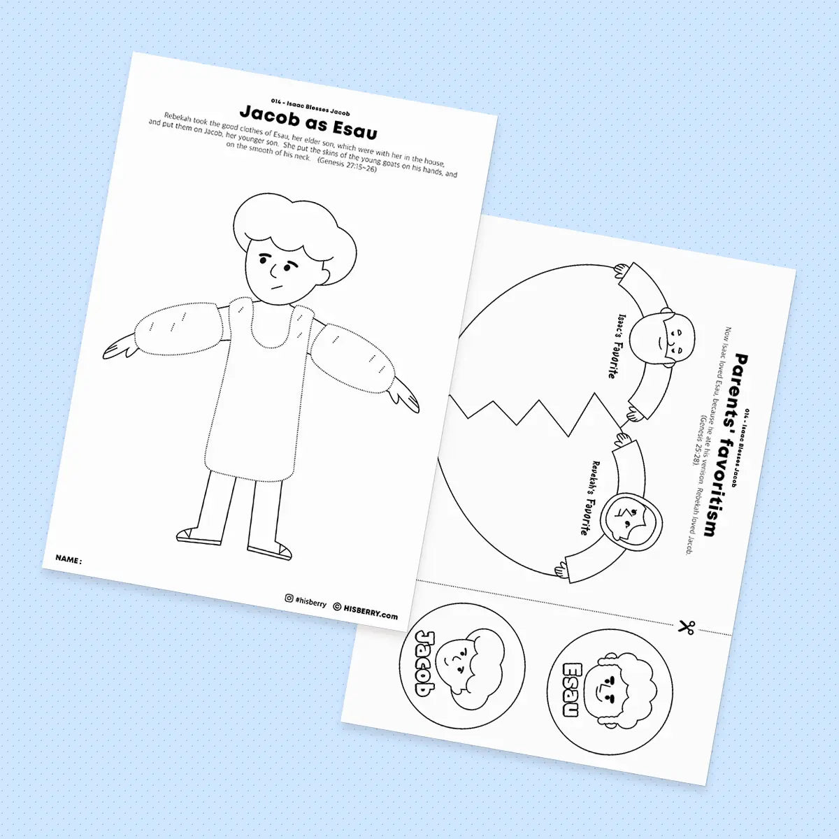 free printable jacob and esau coloring pages