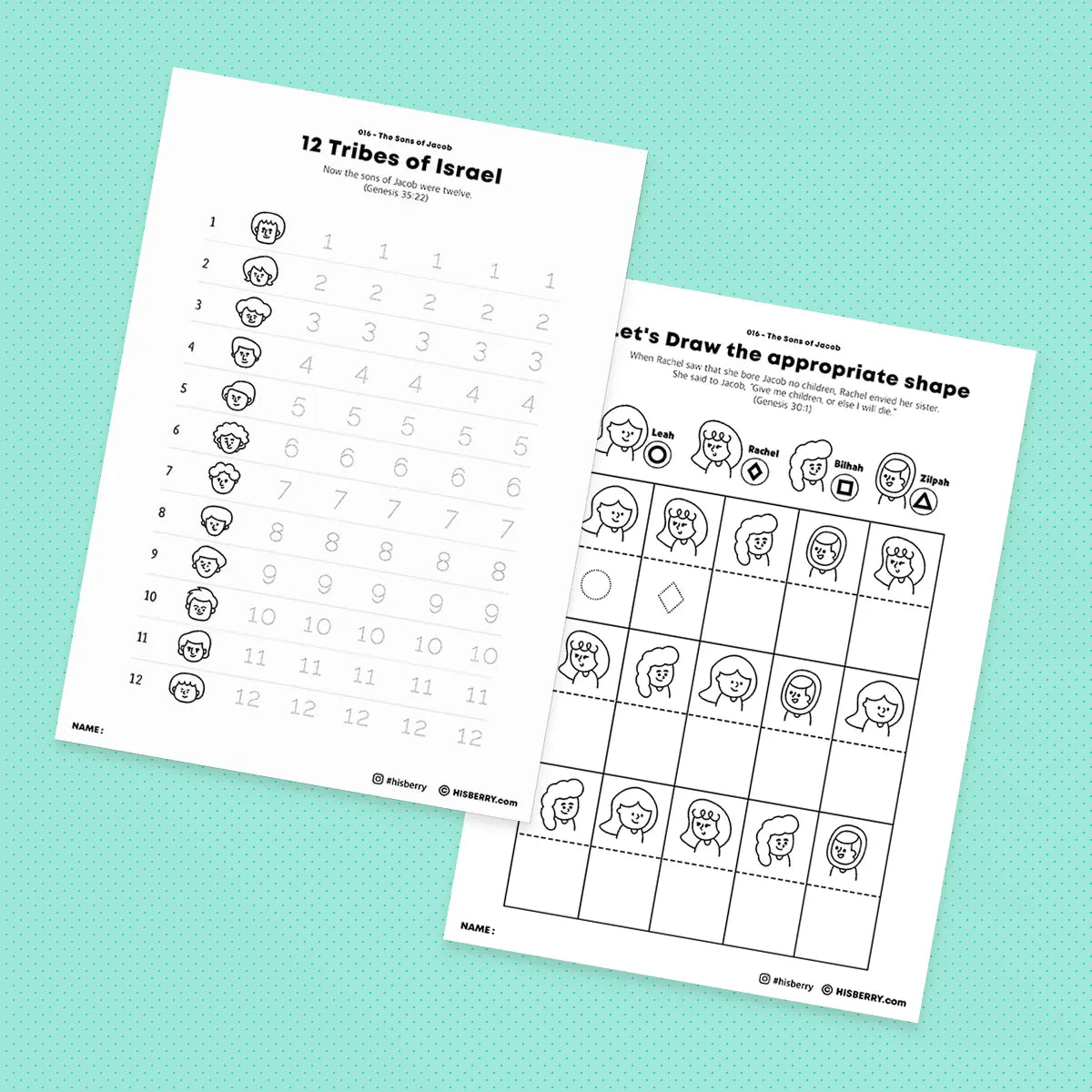 twelve sons of jacob coloring pages