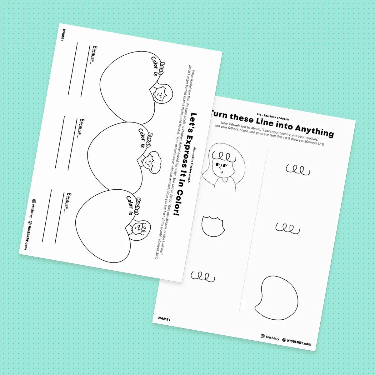 twelve sons of jacob coloring pages