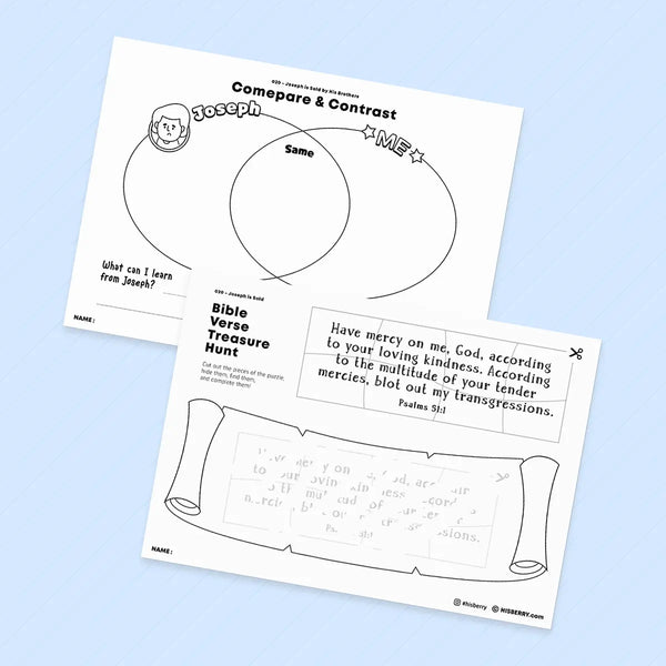 Joseph Is Sold by His Brothers-Bible verse worksheet activity for kids ...