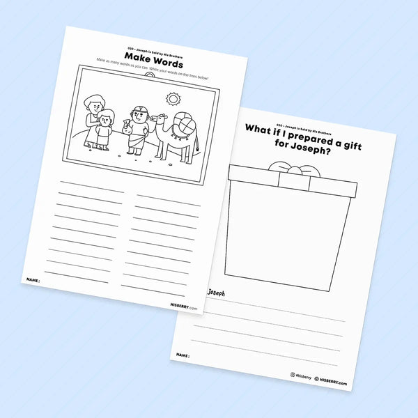 Joseph Is Sold by His Brothers-Bible verse worksheet activity for kids ...