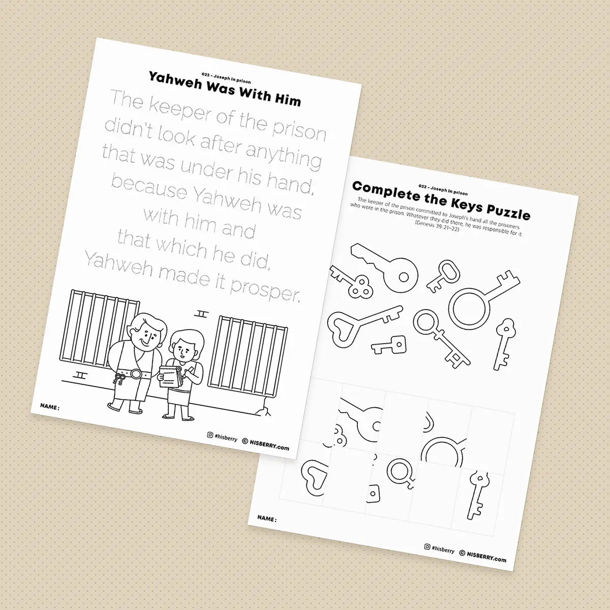 coloring pages joseph in prison