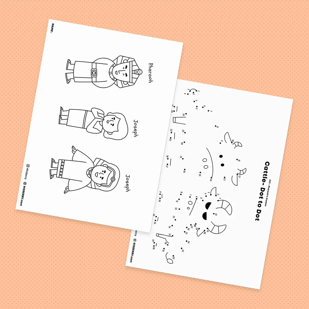 joseph interprets pharaohs dreams coloring pages