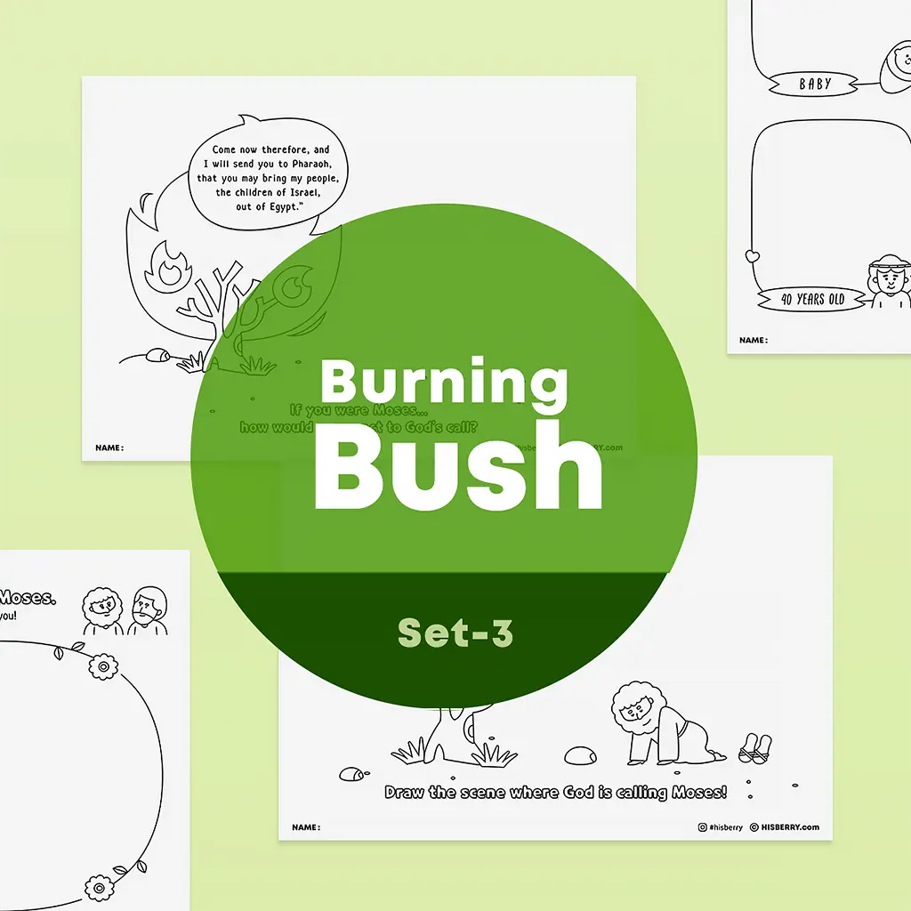 The Burning Bush-Creative Drawing Pages Printable for kids - HISBERRY