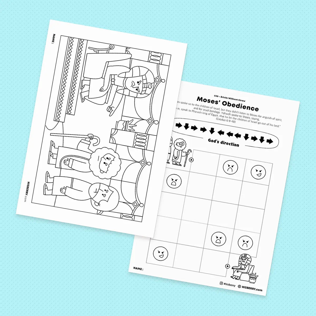 moses and the d coloring pages