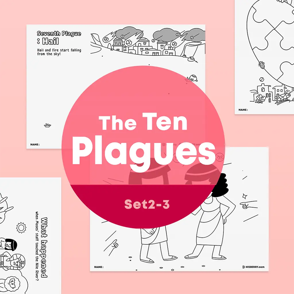 The Ten Plagues-Creative Drawing Pages Bible Set For Kids - HISBERRY