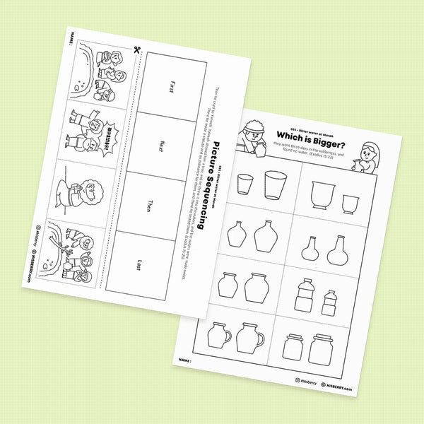 Bitter Water at Marah-Activity Worksheets Bible Lesson For Kids - HISBERRY