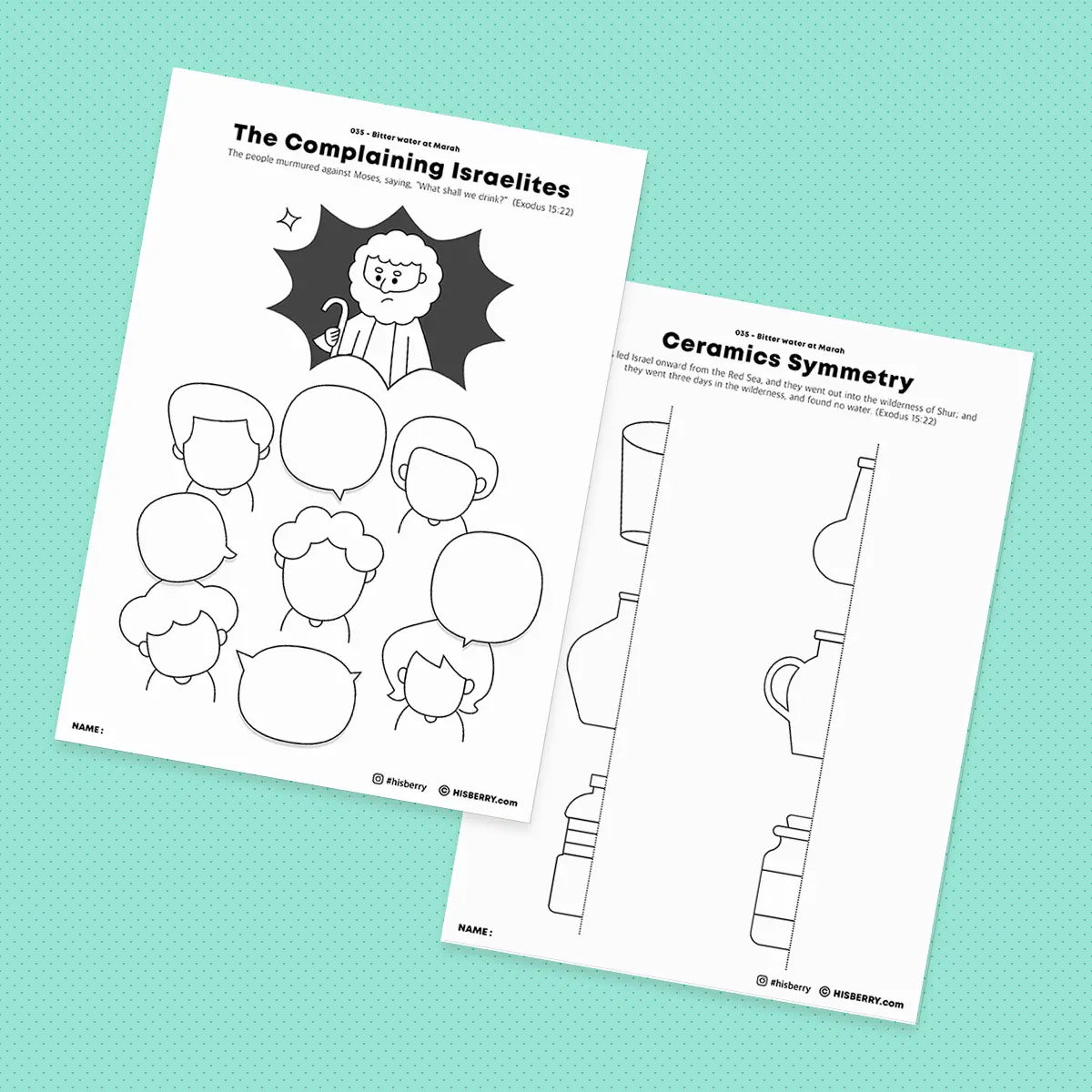 moses and bitter water coloring pages