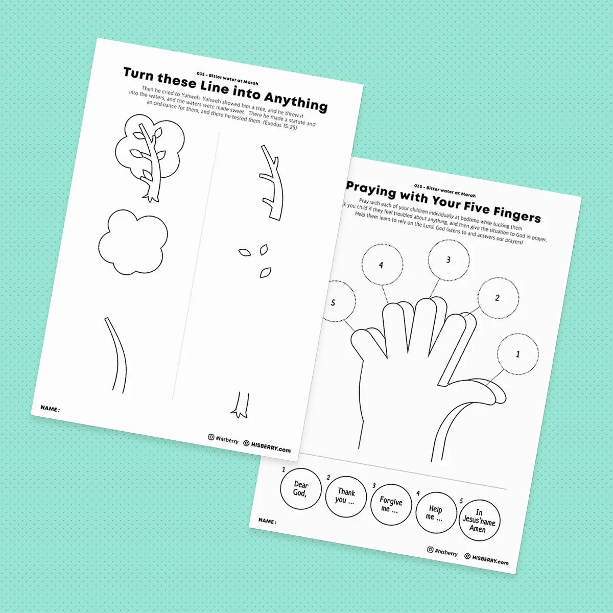 moses and bitter water coloring pages