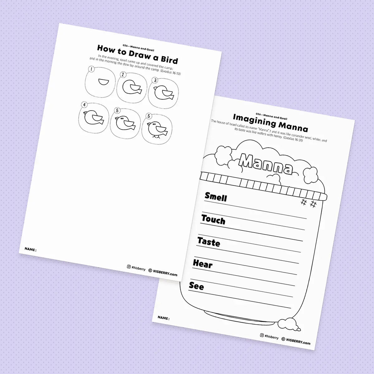 exodus 16 kids coloring pages