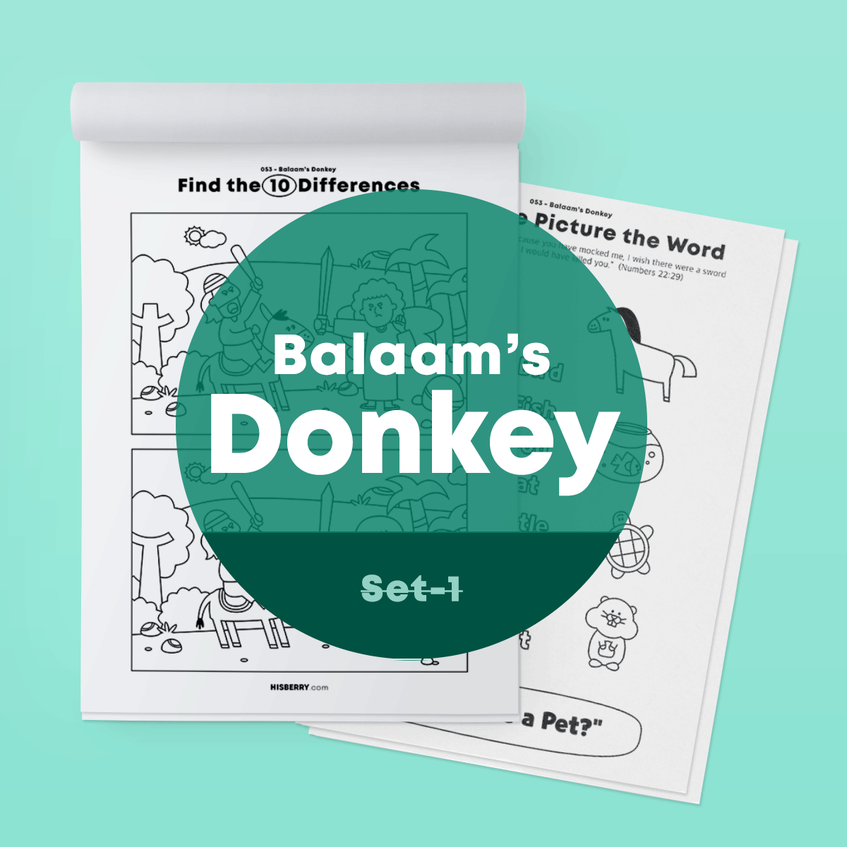 Balaam and His Donkey-Activity Worksheets For Kid Bible Lesson - HISBERRY