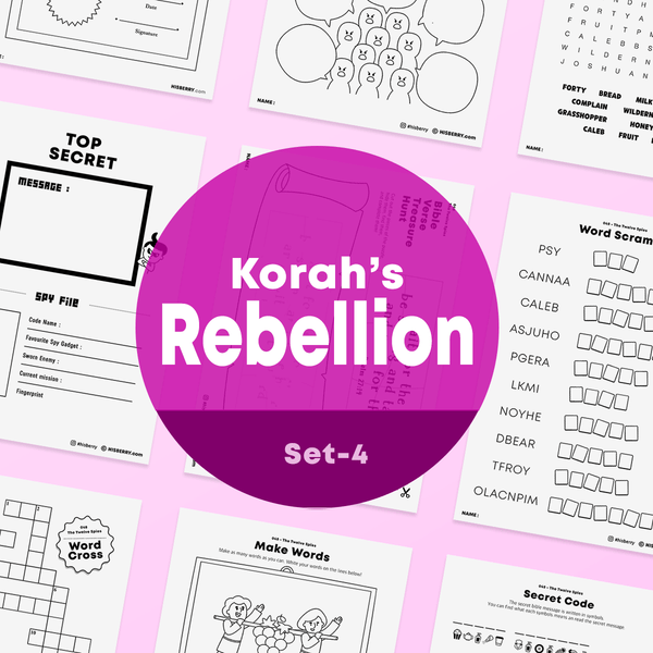 Korah's Rebellion-Bible Verse Activity Worksheet for kids - HISBERRY