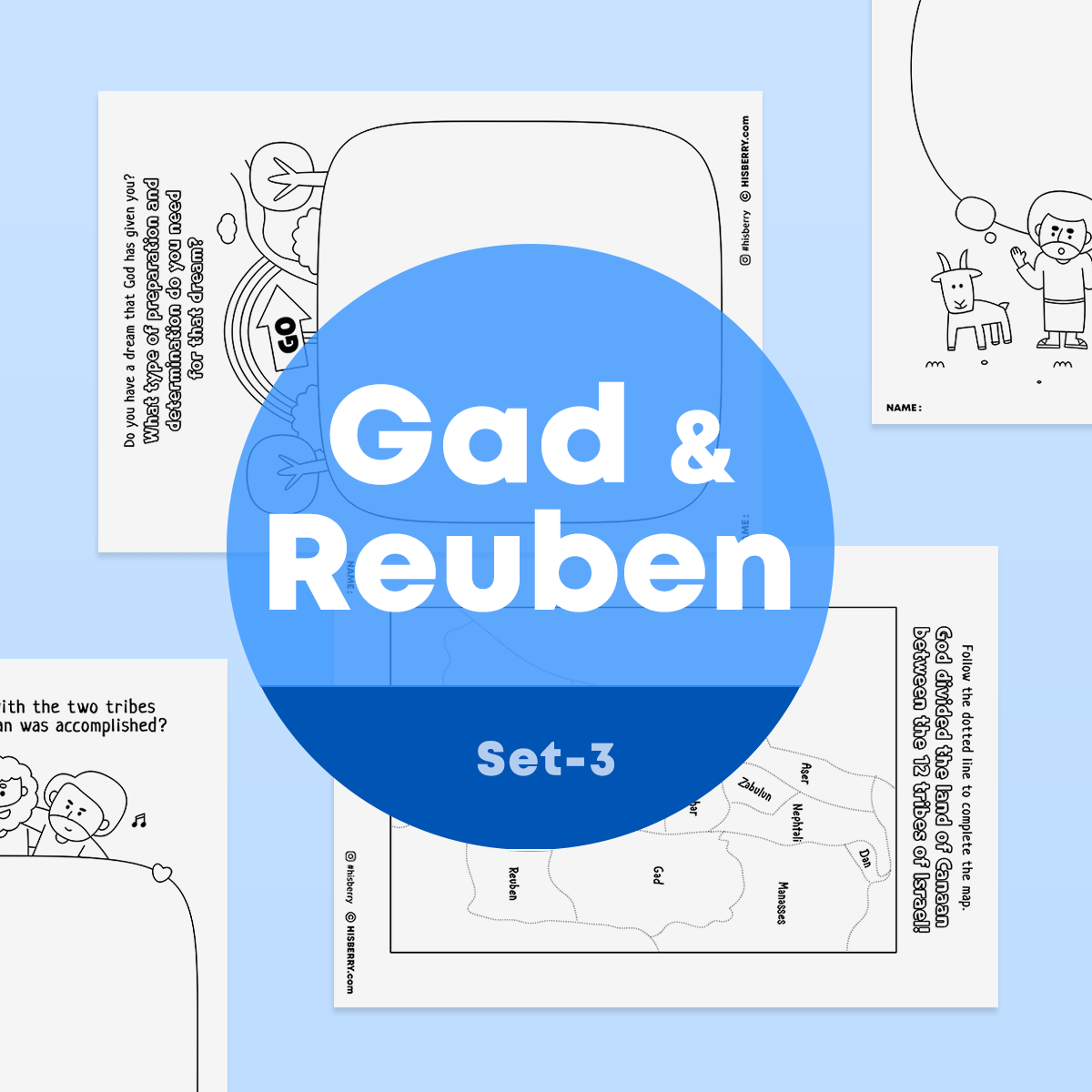 Reuben and Gad-Creative Drawing Pages Printable For Kid Lesson - HISBERRY