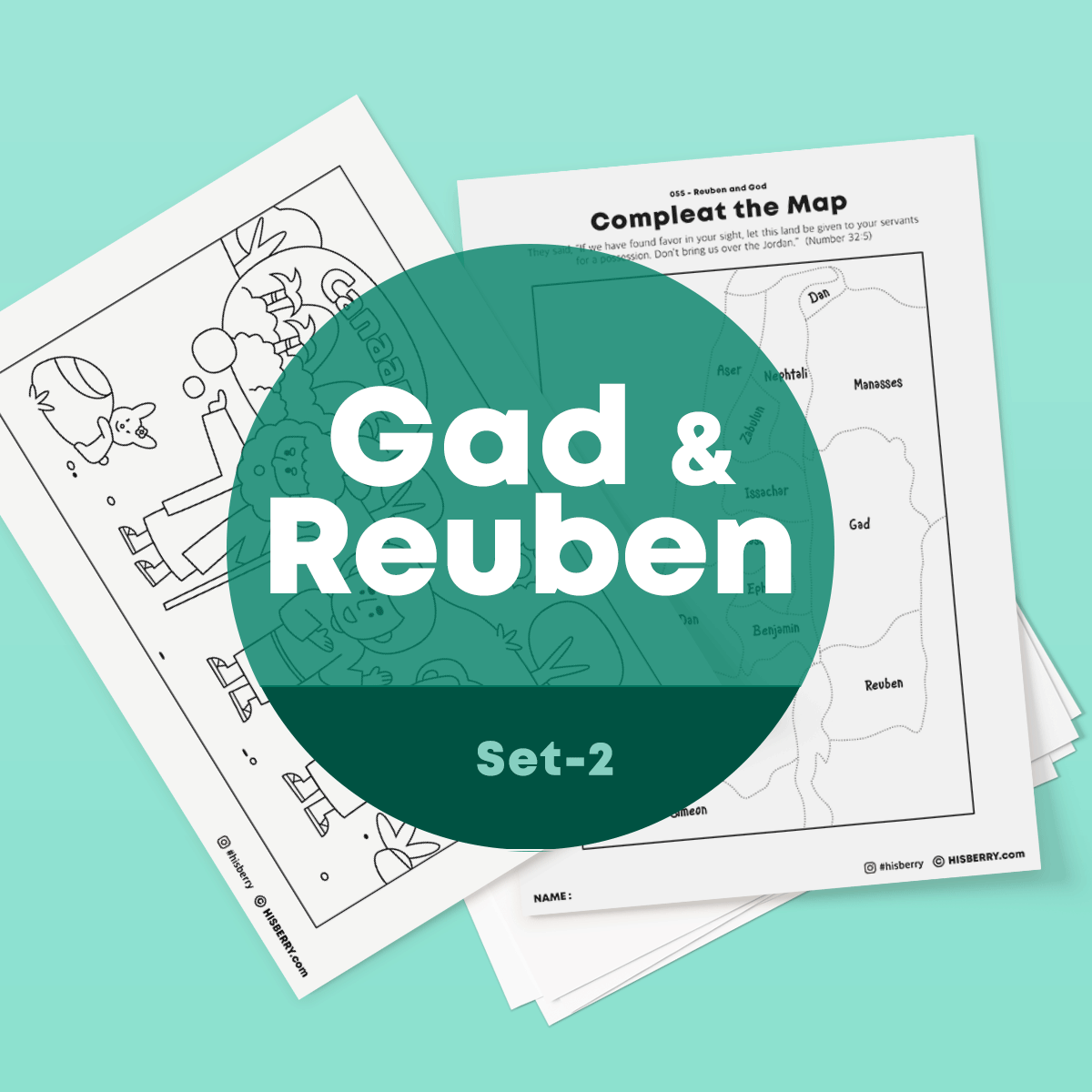 Reuben and Gad-Drawing Coloring Pages Printable For Kids Lesson - HISBERRY