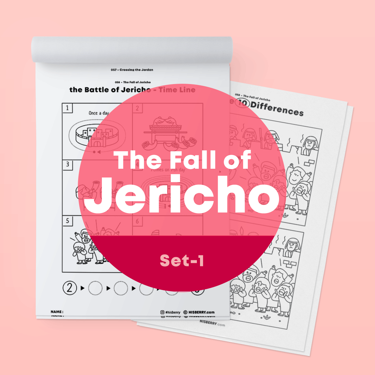 The Fall of Jericho-Activity Worksheets For Kids Bible Lesson - HISBERRY