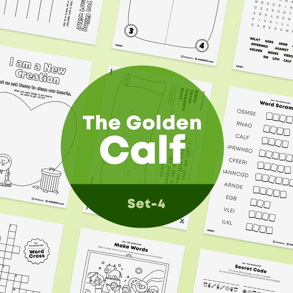 The Golden Calf-Bible Verse Activity Worksheets Bible Lesson For Kids ...