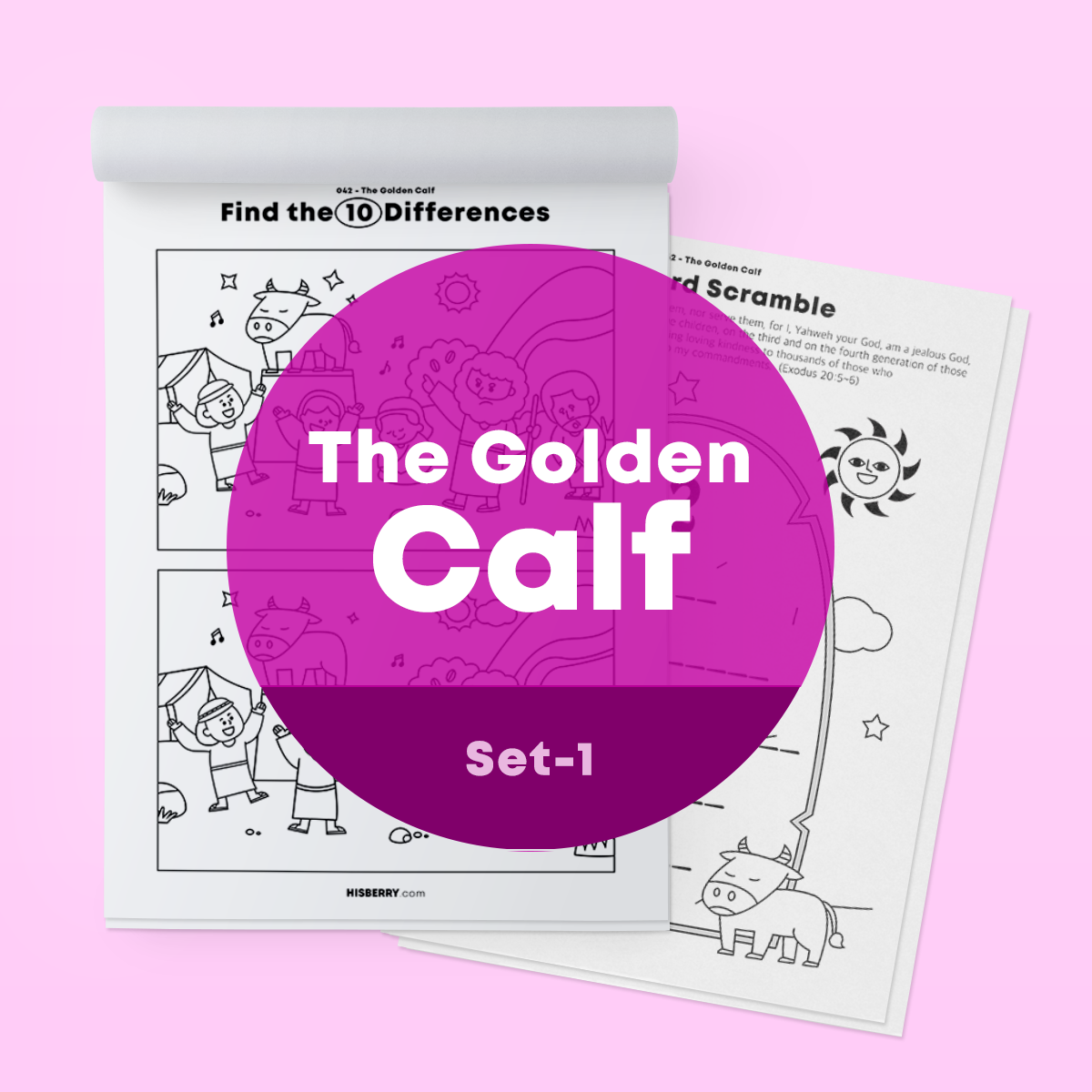 The Golden Calf - Activity Worksheets Bible Lesson For Kids - HISBERRY