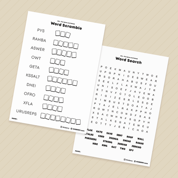 The Spies and Rahab-Bible Verse Activity Worksheets For Kids Pages ...