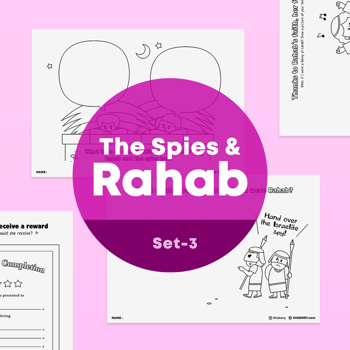 The Spies and Rahab-Creative Drawing Pages Printable for Kids - HISBERRY