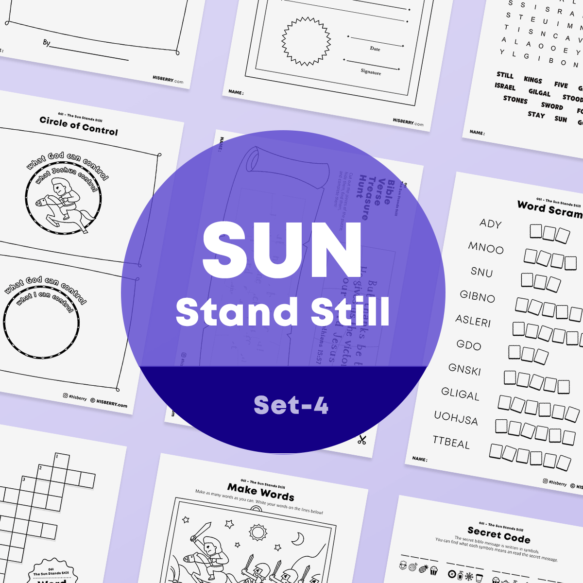 The Sun Stands Still-Joshua Bible Activity Worksheet For Kids - HISBERRY