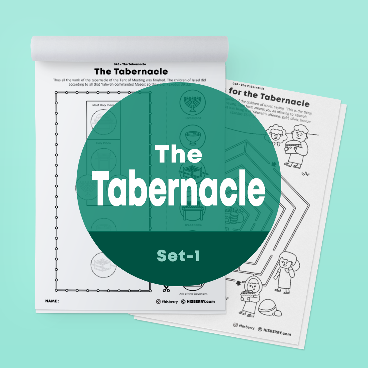 The Tabernacle-Activity Worksheets Bible Lesson For Kids - HISBERRY
