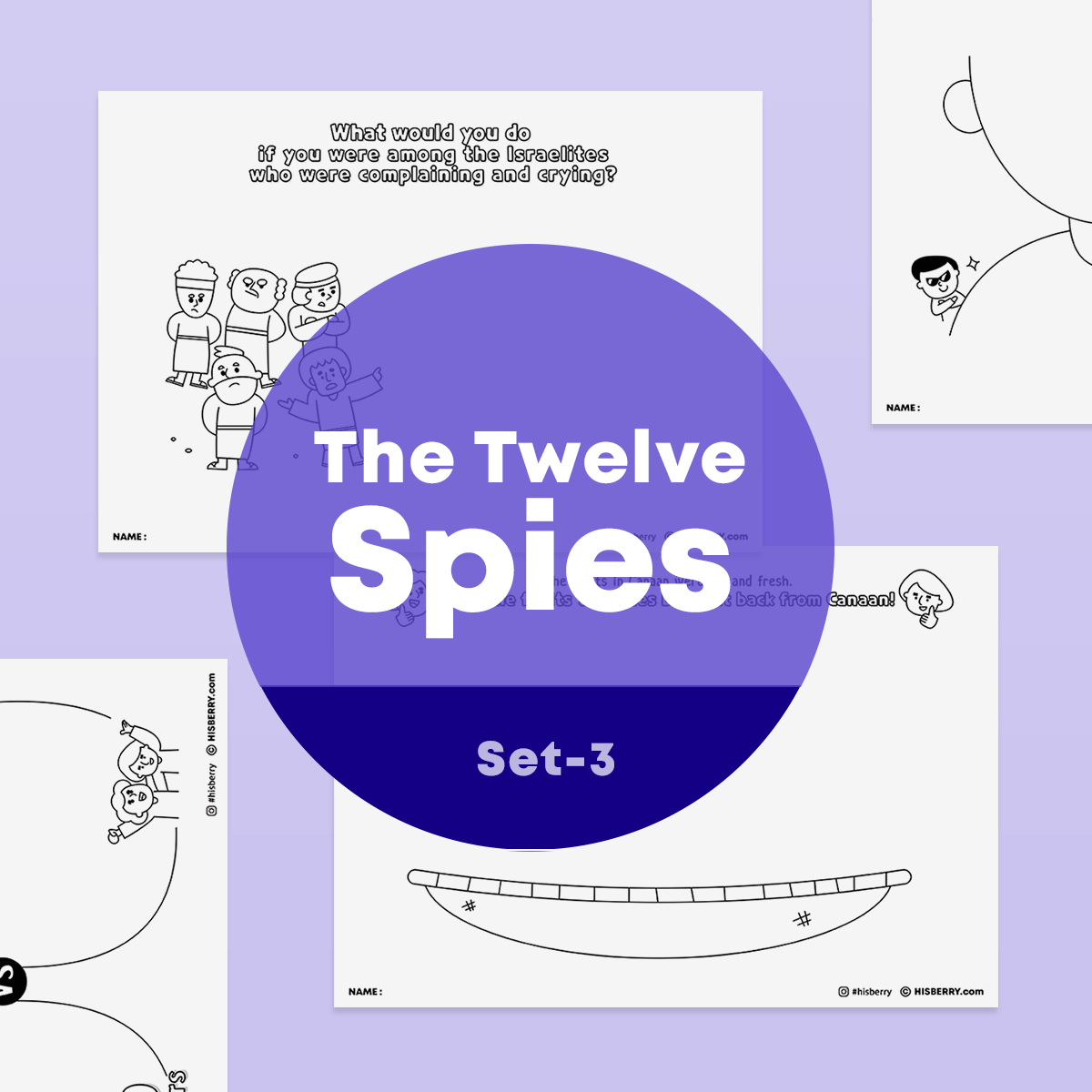 The Twelve Spies-Creative Drawing Pages Printable Bible for Kids - HISBERRY