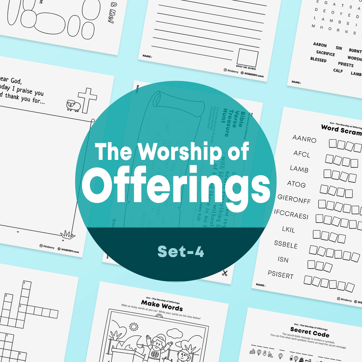The Worship of Offerings-Bible Verse Activity Worksheet For kids - HISBERRY