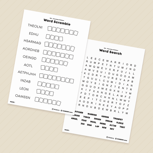 The Call of Gideon -Bible Activity Worksheet For Kids - HISBERRY