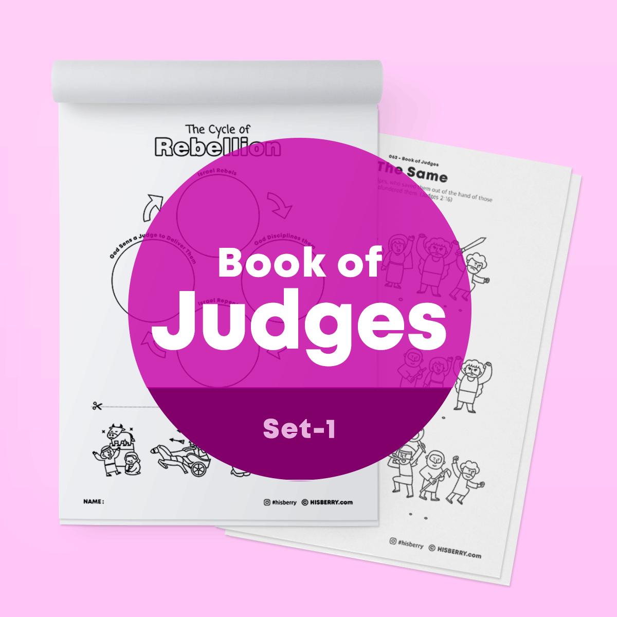The Book of Judges-Joshua Activity Worksheets For Kids Bible Lesson ...
